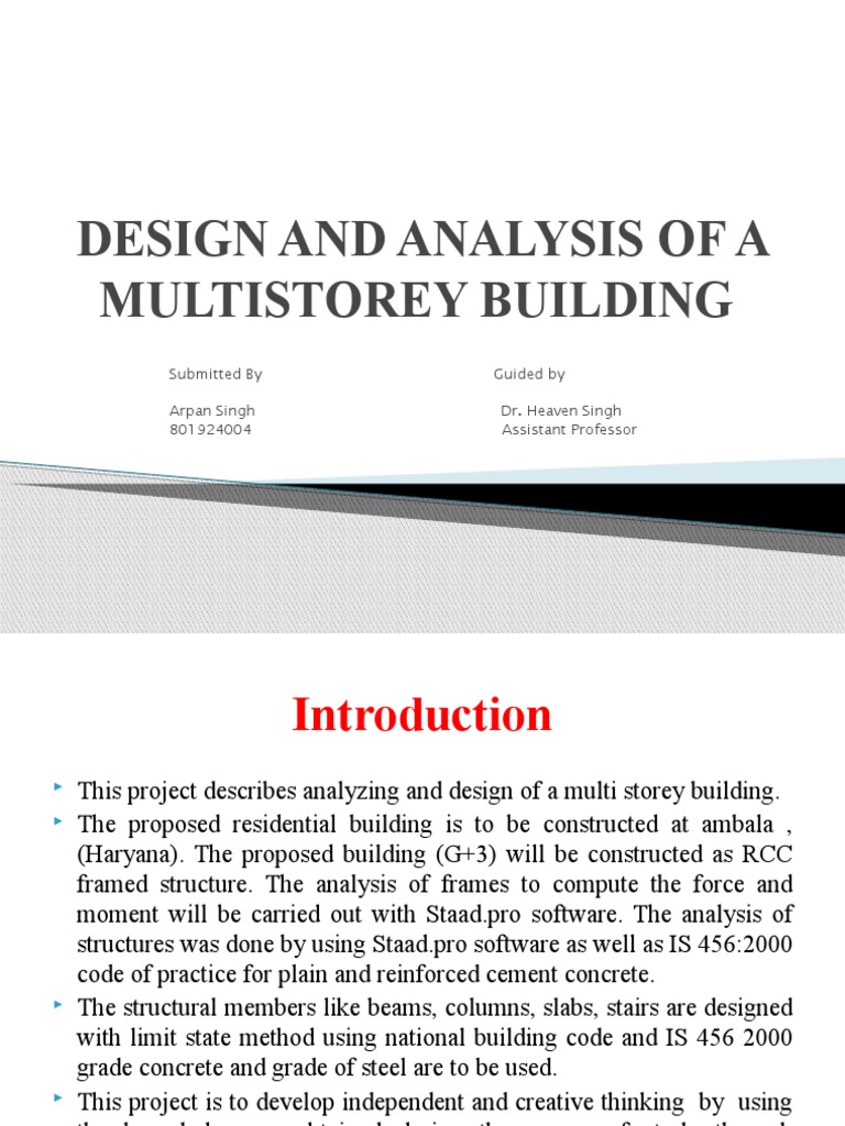 Multistorey Building Design Analysis | PDF | Beam (Structure) | Bending