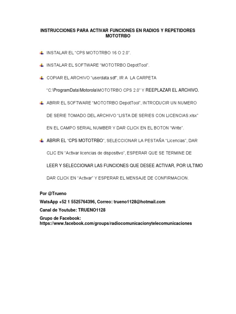 Instrucciones para Activar Funciones Licencias | PDF