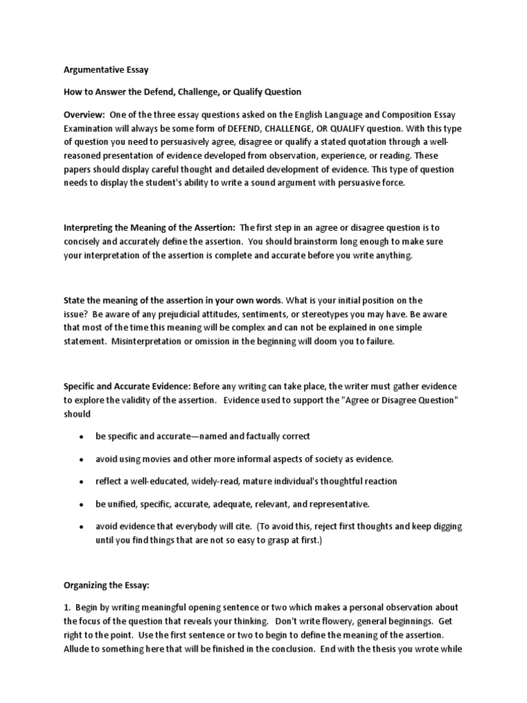 How To Answer The Defend, Challenge, or Qualify Question | Download ...