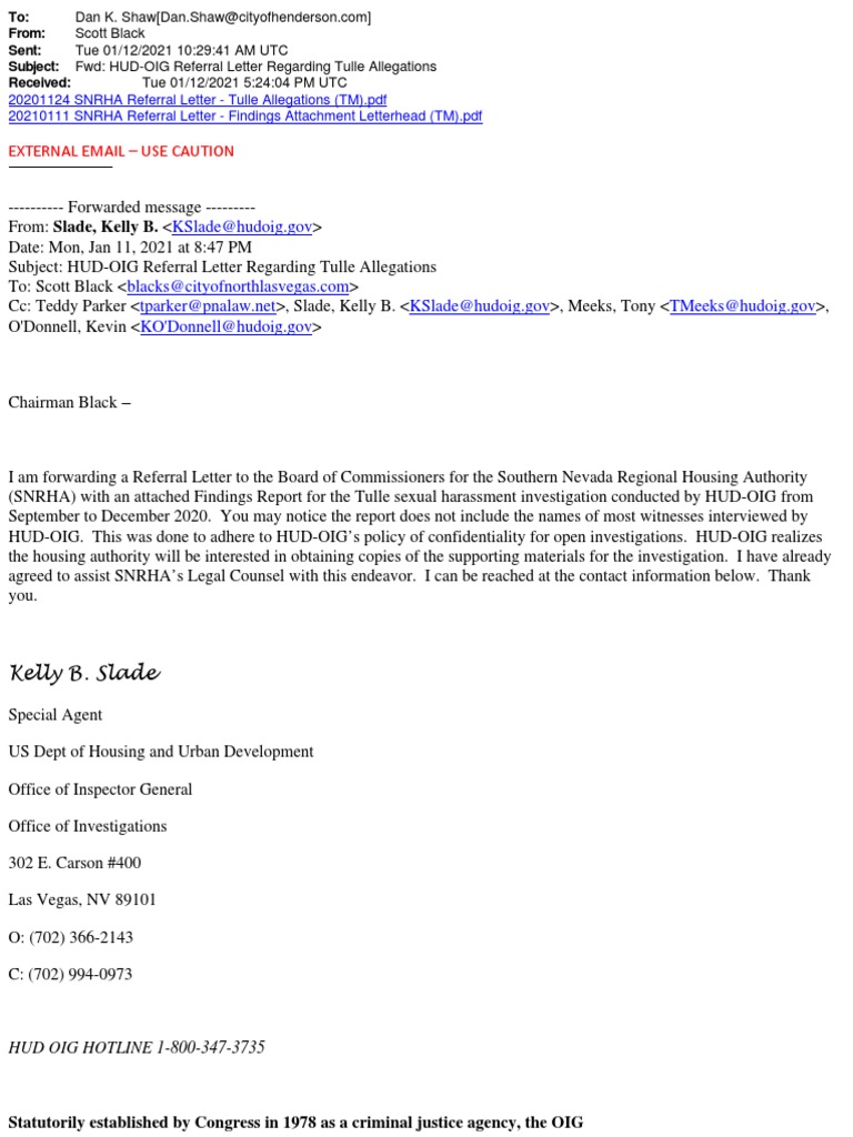 SNRHA - OIG Referal Letter | PDF