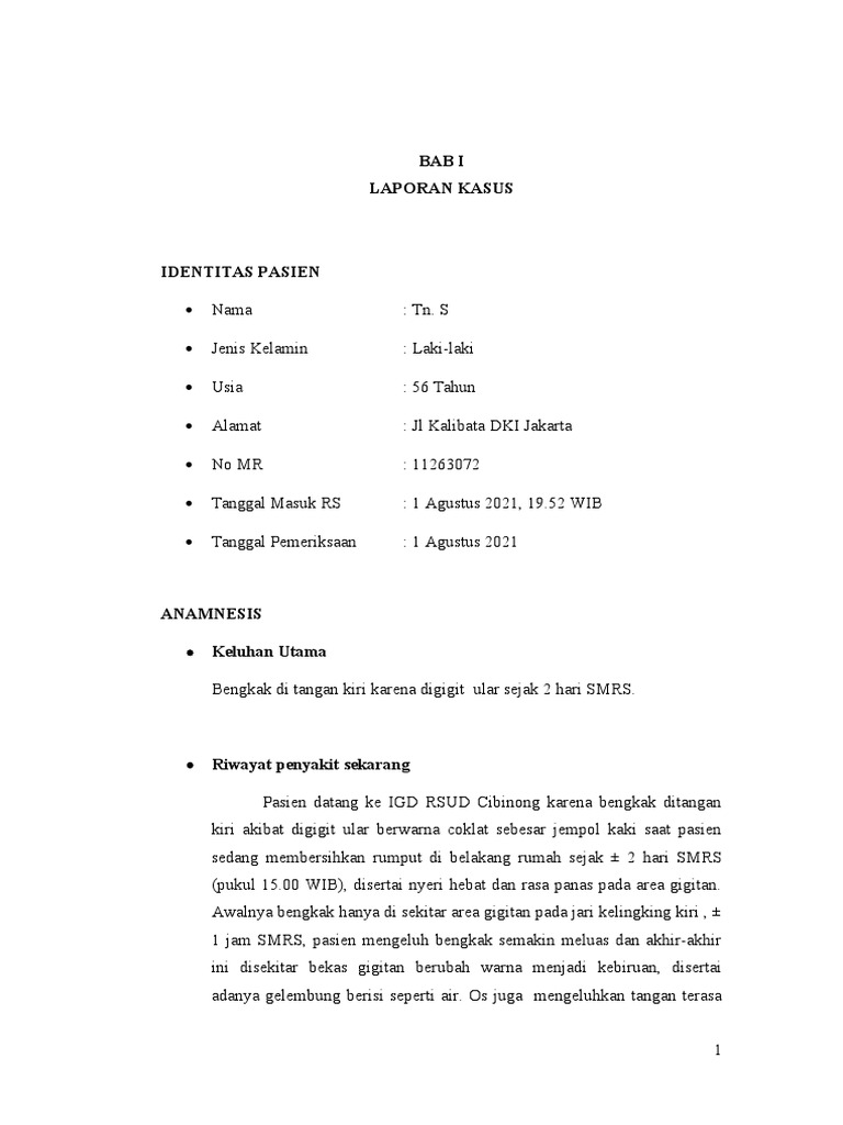 Lapsus Snake Bite Derajat Ii | PDF