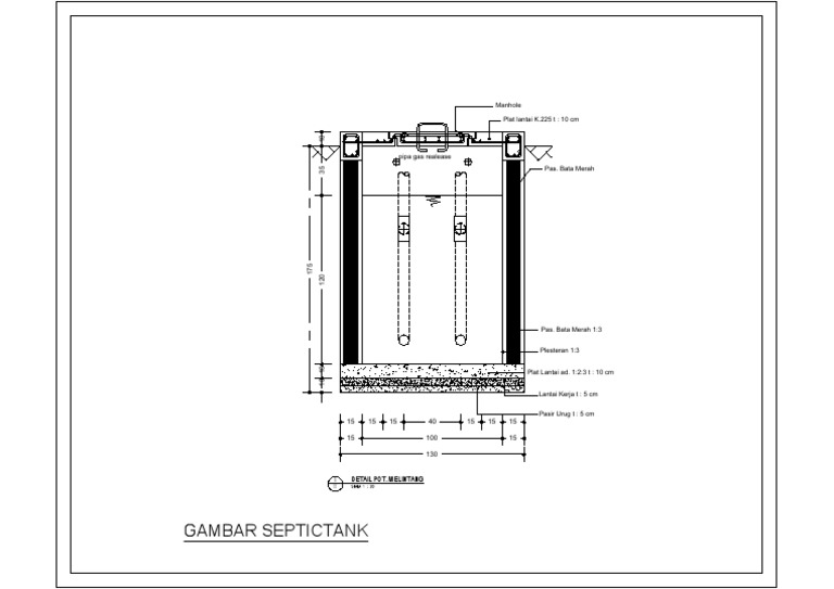 Skema dan Ukuran Septic Tank | PDF