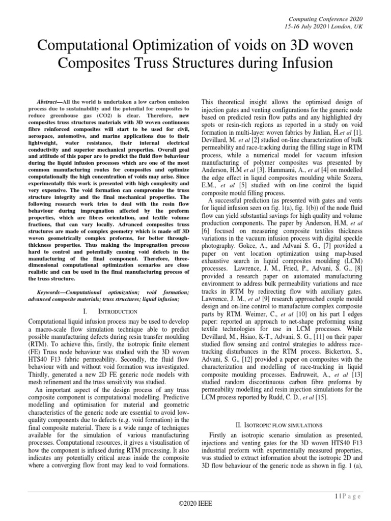 Computational Optimization of Voids Formation On 3D Woven Comp Truss ...
