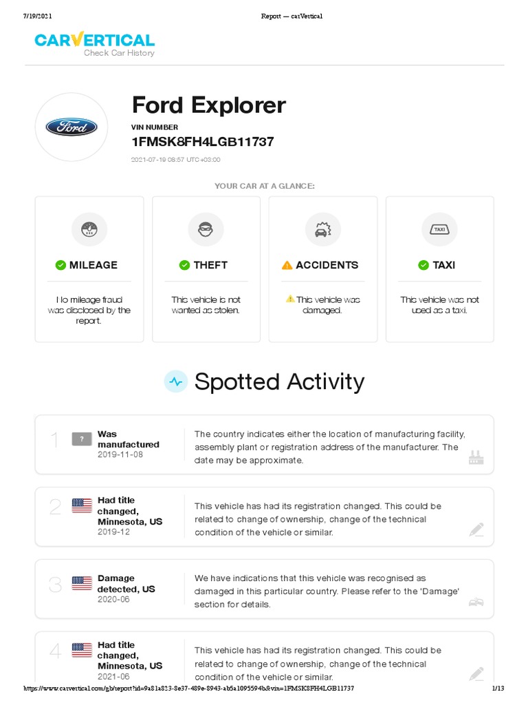 Report - CarVertical | PDF | Transport | Wheeled Vehicles