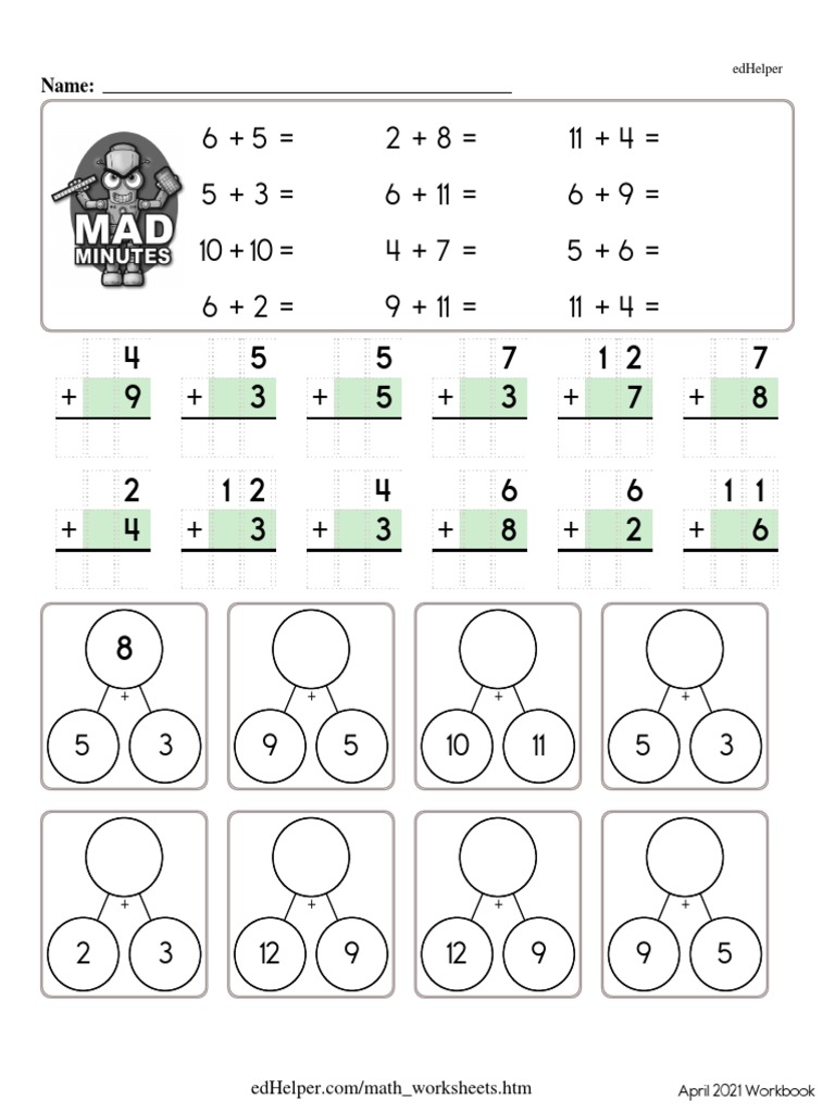 Math Worksheets by edHelper | PDF