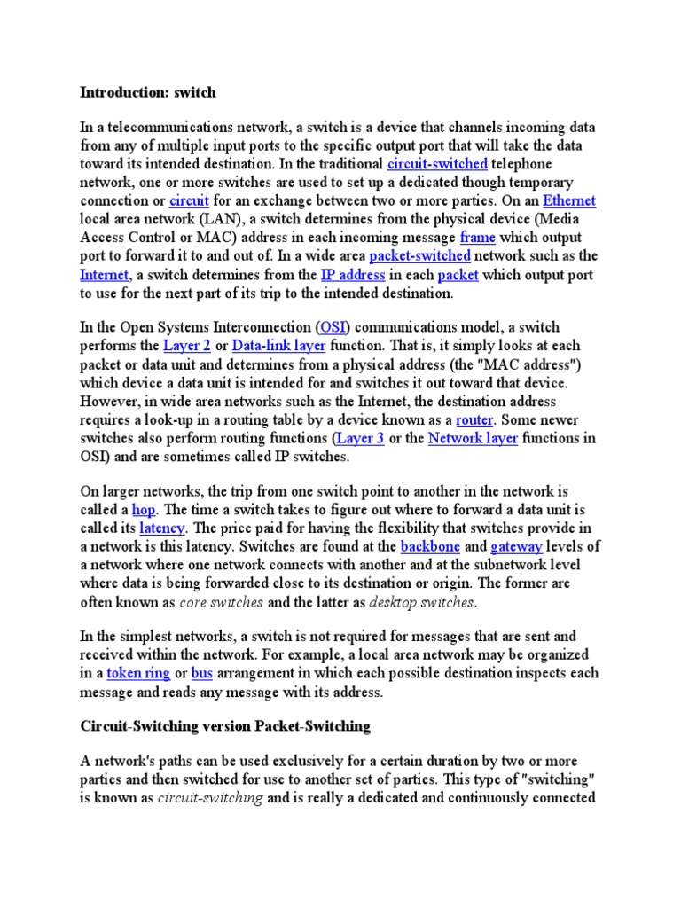 Circuit-Switched Circuit Ethernet Frame Packet-Switched Internet IP ...