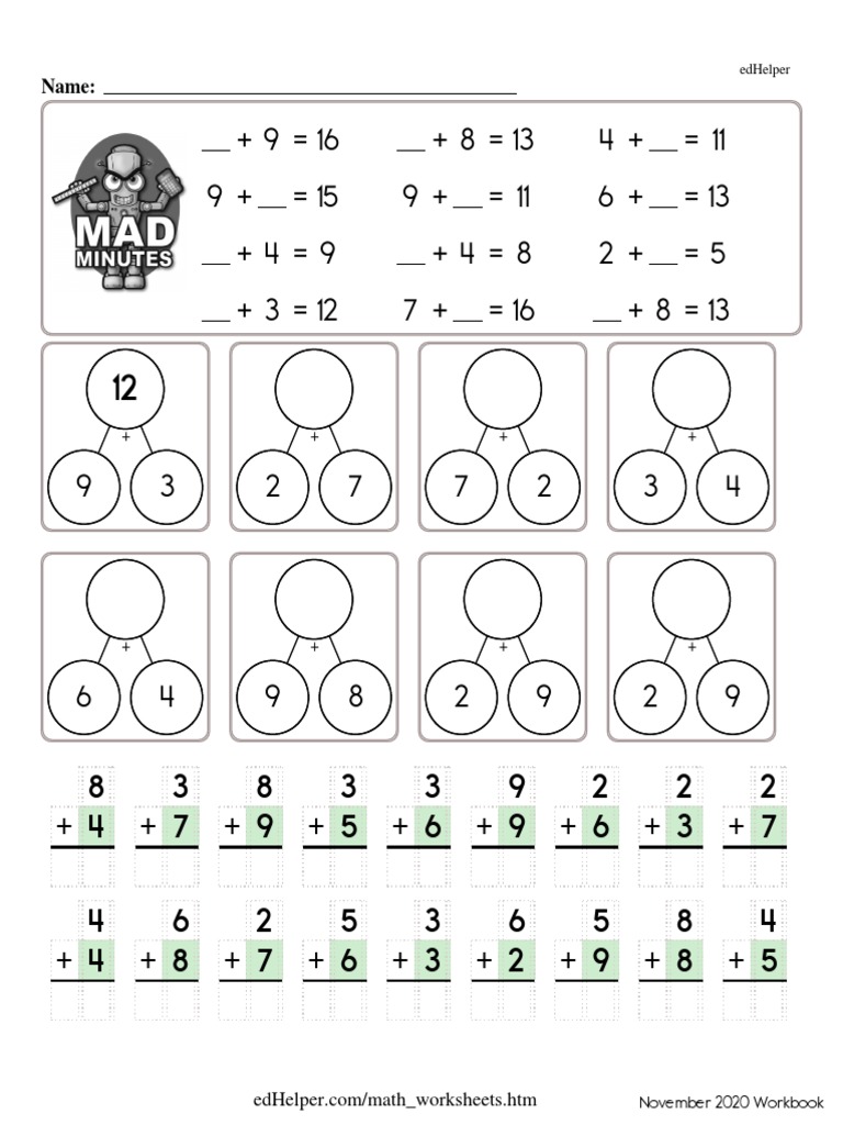 Math - Worksheets - Kindergarten - Printables NOV | PDF