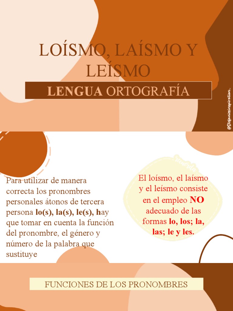 5 Laísmo, Leísmo y Loísmo Tercero | PDF