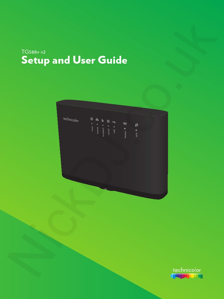 tg588v V2-Setup+user Manual | PDF | Computer Network | Wi Fi