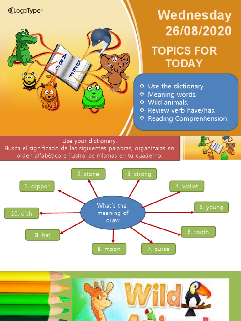 Agosto 26 2020 Wild Animals - Use The Dictionary Review Verb Have Has | PDF