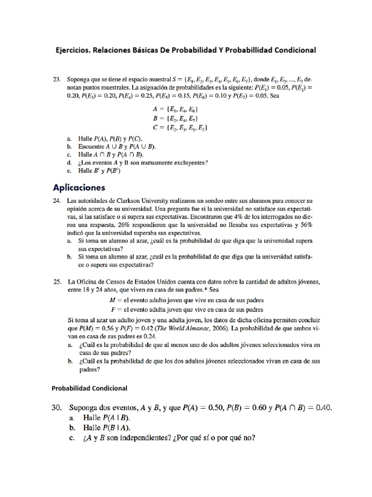 Probabilidad Condicional Ejercicios