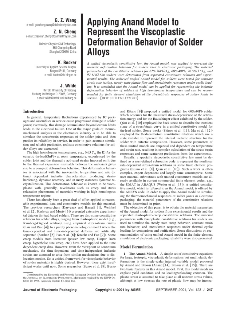 Anand Model | PDF | Deformation (Engineering) | Young's Modulus