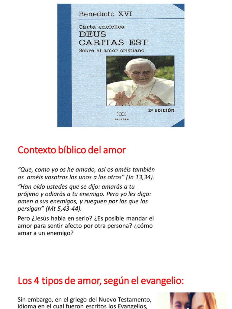 UNIDAD 1 TEMA - Deus Caritas Est | PDF | Amor | San Pedro