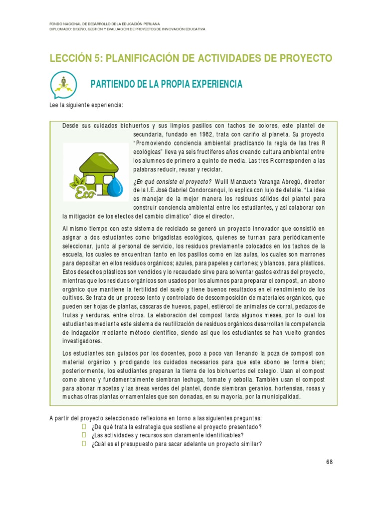 Lección 5 - Planificación de Actividades Del Proyecto | PDF ...