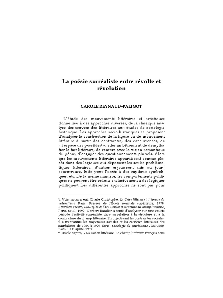 La Poesie Surrealiste Entre Revolte Et R | PDF | Communisme | Révolutions