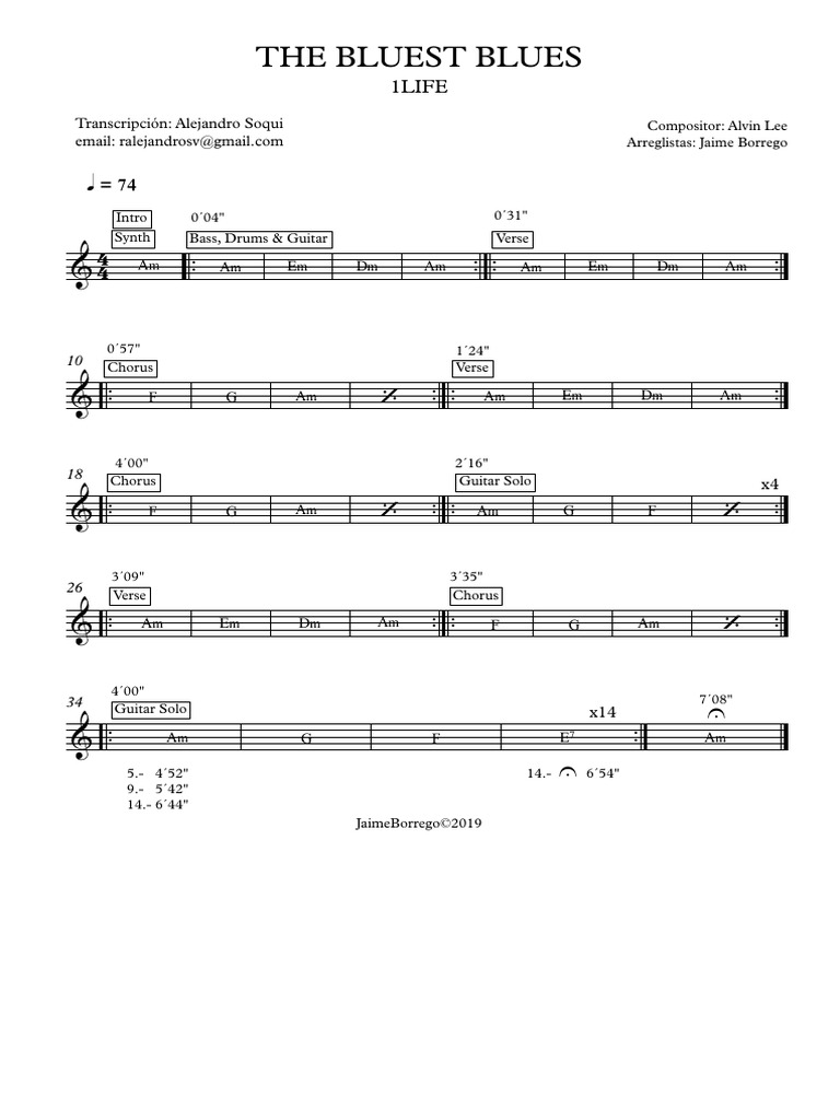 The Bluest Blues | PDF | Music Theory | Irish Musical Instruments