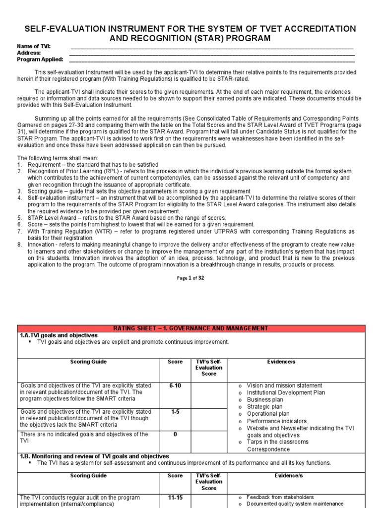 STAR PROGRAM EVALUATION GUIDE - Final 2016 | PDF | Quality Management ...