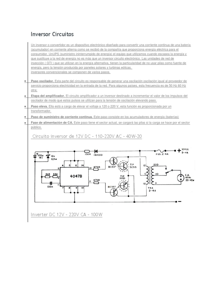 Inversor Circuitos | PDF