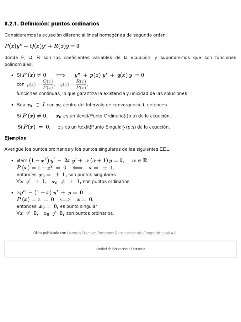 Definición Puntos Ordinarios | PDF