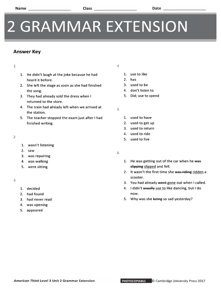KEY Narrative Tenses Extra Practice | PDF