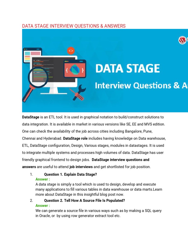 Data Stage Interview Questions | PDF | Databases | Data Warehouse