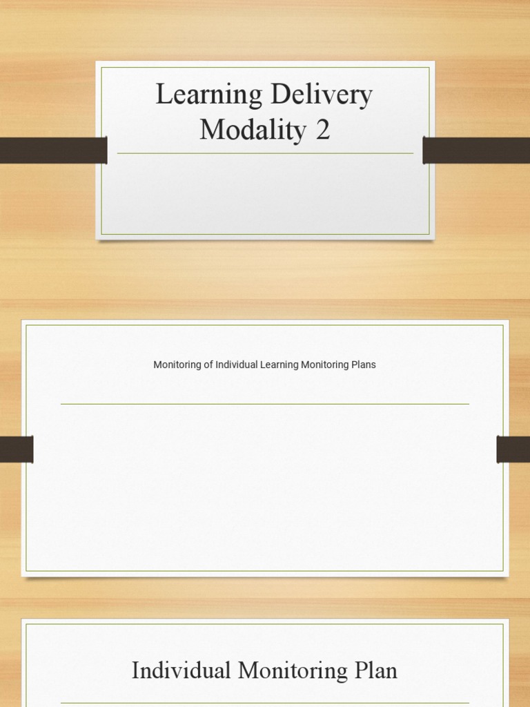 Learning Delivery Modality 2-4 | PDF