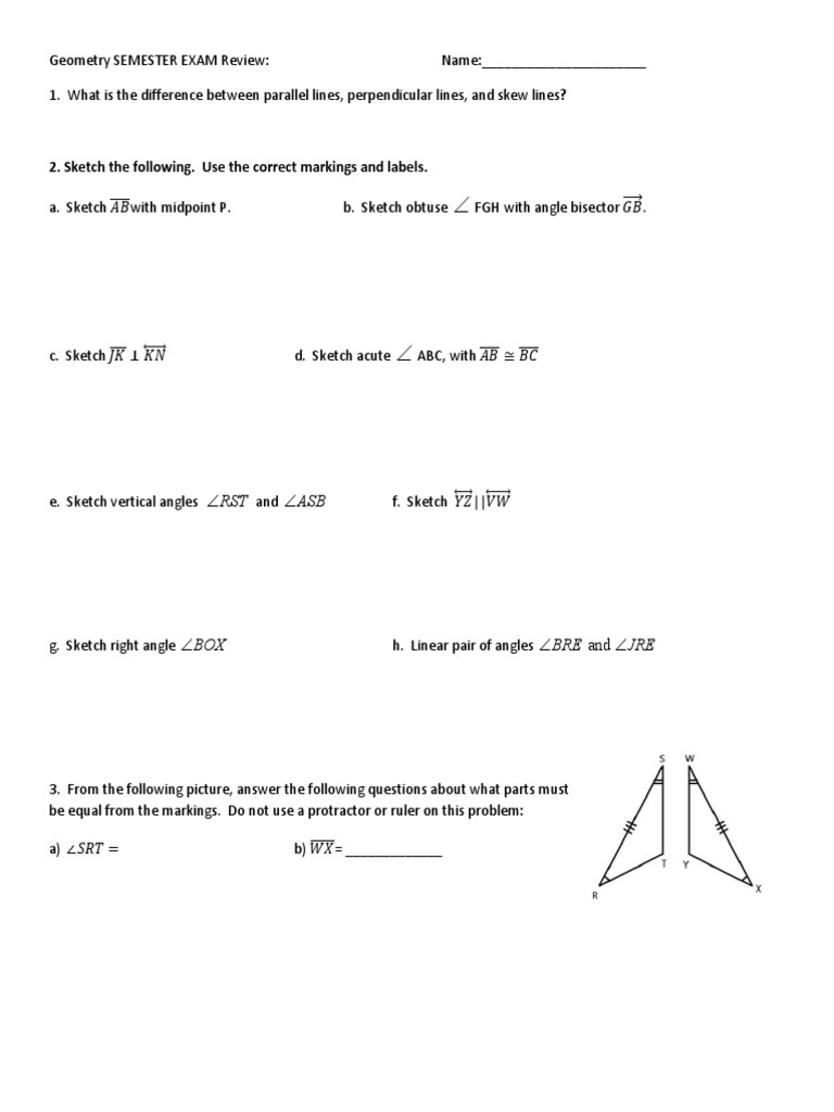 Geometry EXAM Review | PDF | Line (Geometry) | Classical Geometry