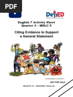 English: Quarter 3 - Module 3: Distinguish Between General and Specific ...