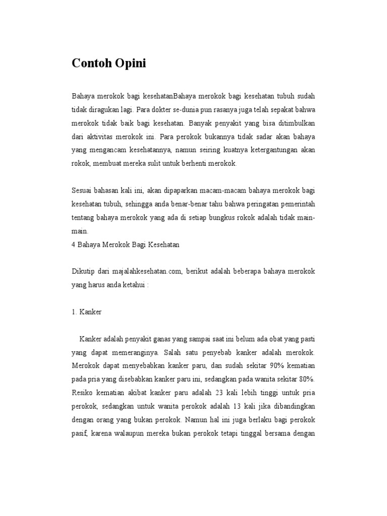 Contoh Opini | PDF | Gaya Hidup