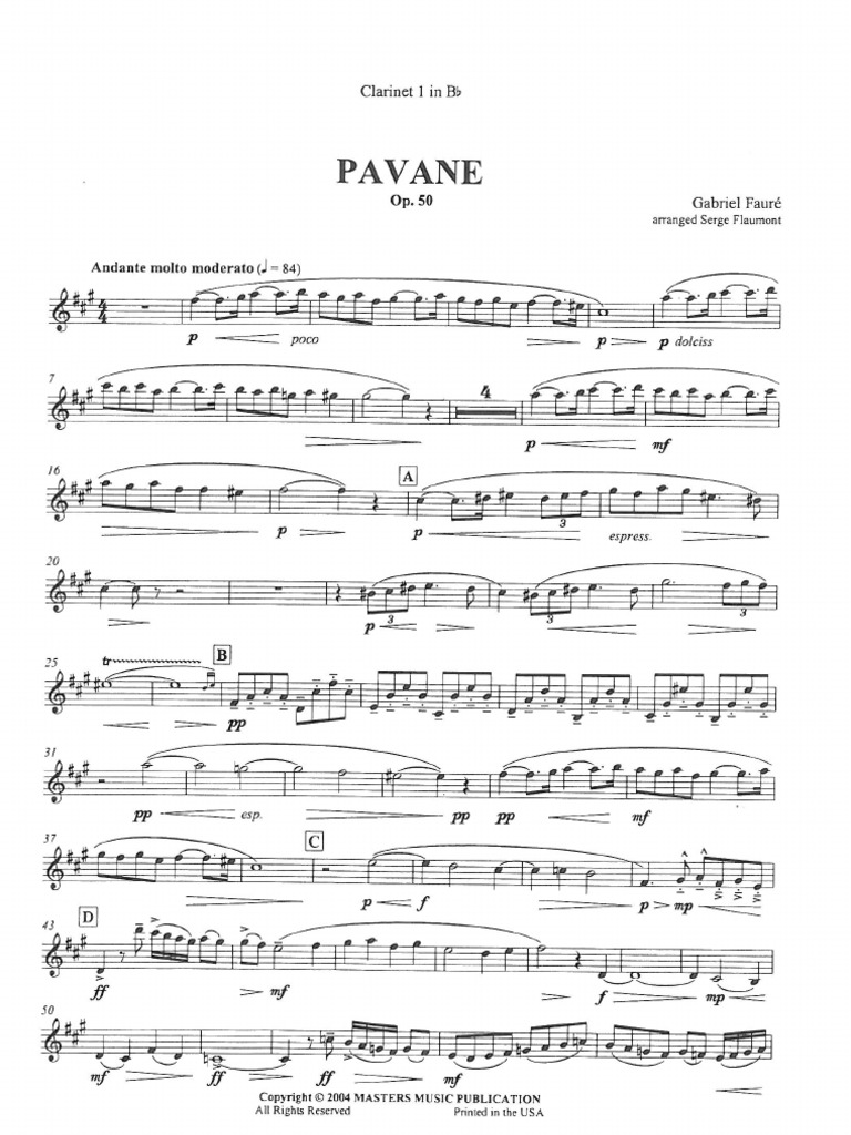 Pavane 4 Clarinettes | PDF