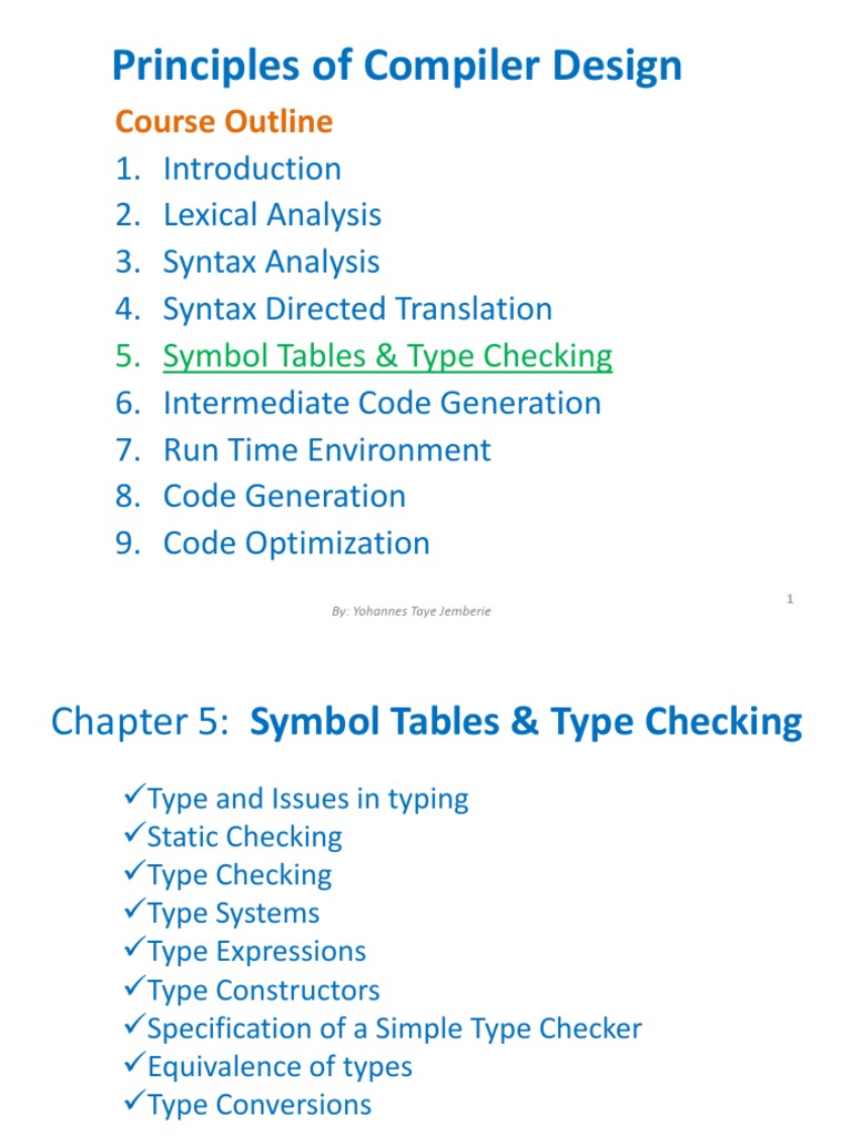 Chapter 5 Symbol Tables And Type Checking Pdf Data Type Pointer Computer Programming