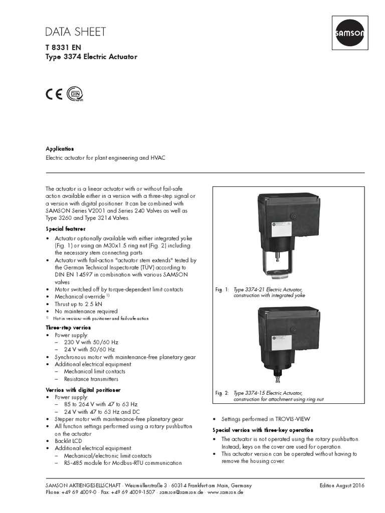 Valvula Moduladora Samson | PDF | Power Supply | Actuator