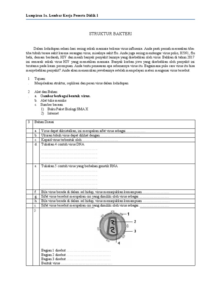 UKBM Struktur Dan Peranan Virus Dalam Kehidupan | PDF