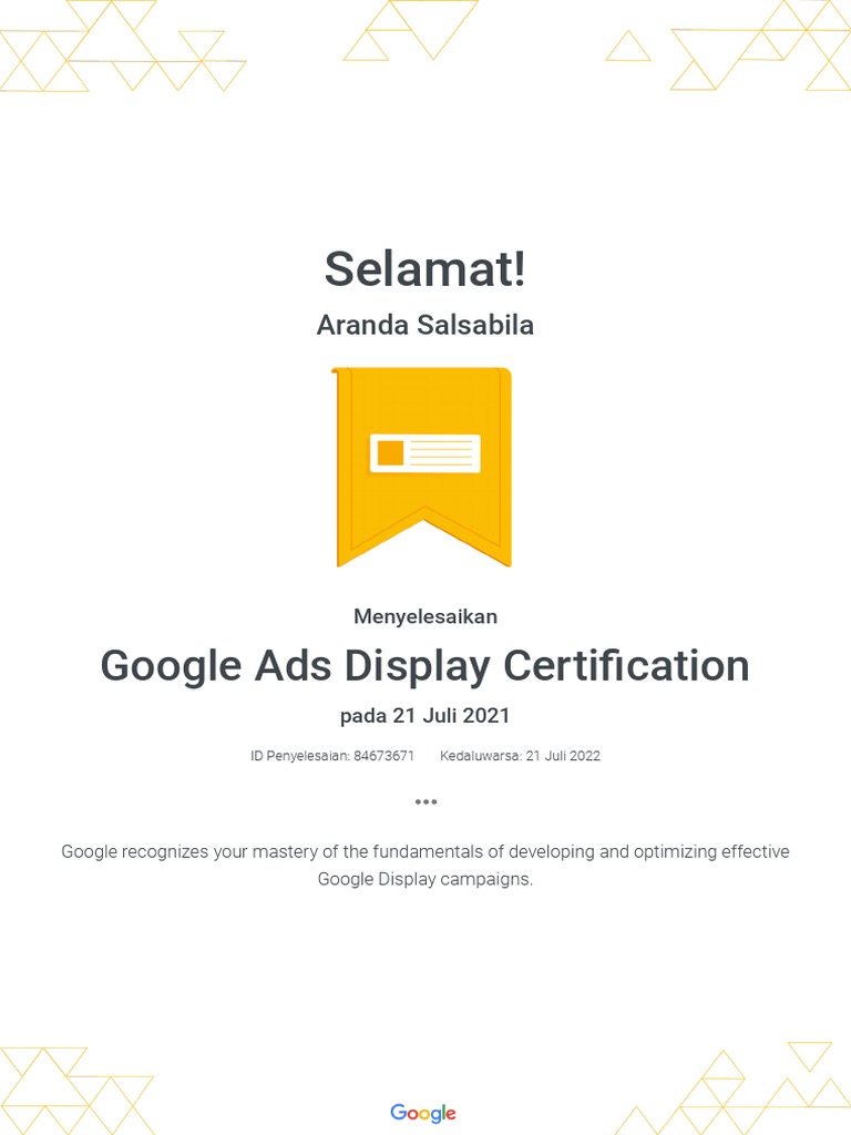 Google Ads Display Certification - Google | PDF
