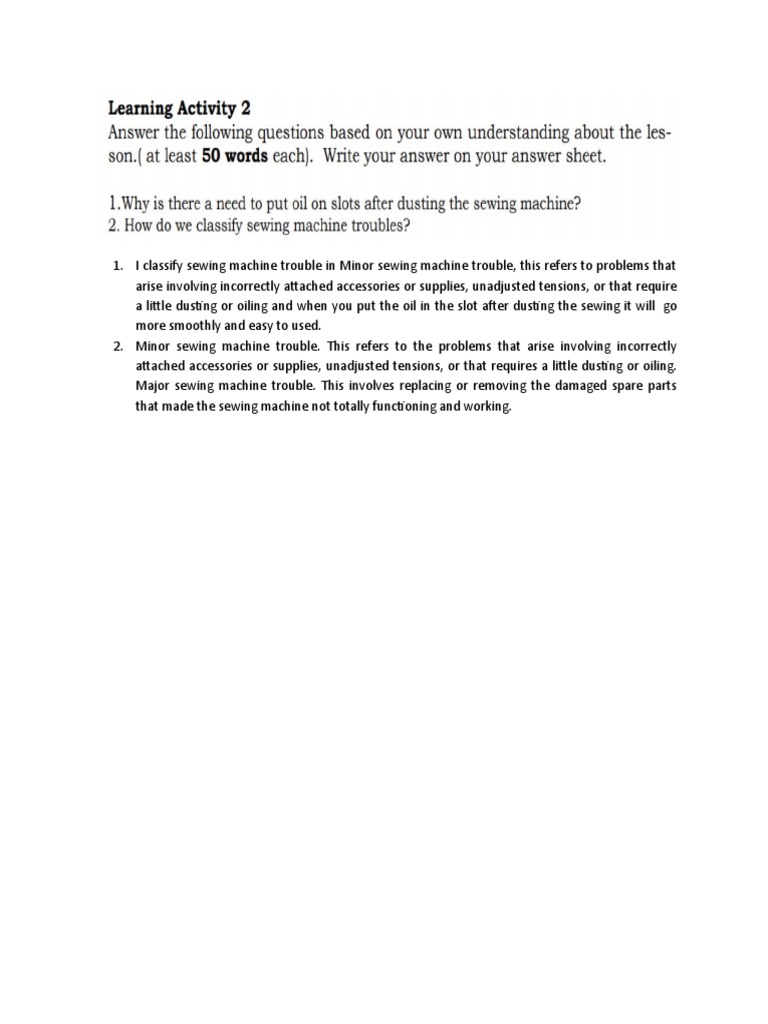 Minor sewing machine issues and safe maintenance | PDF | Sewing | Equipment