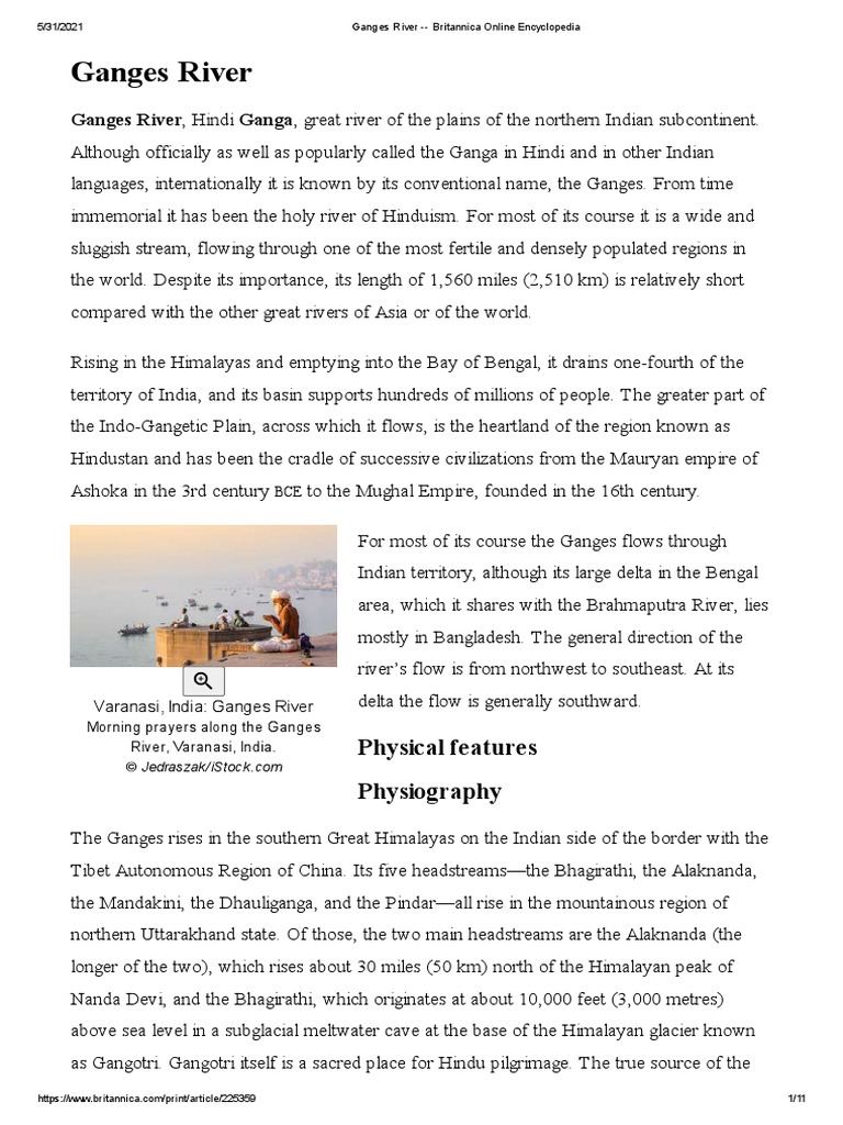 Ganges River - Britannica Online Encyclopedia | PDF | River Delta ...