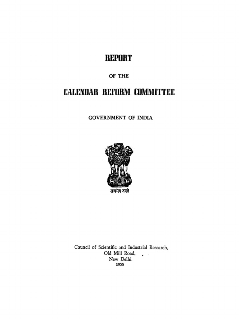 Report of The Calendar Reform Committee of India | PDF | Calendar | Zodiac
