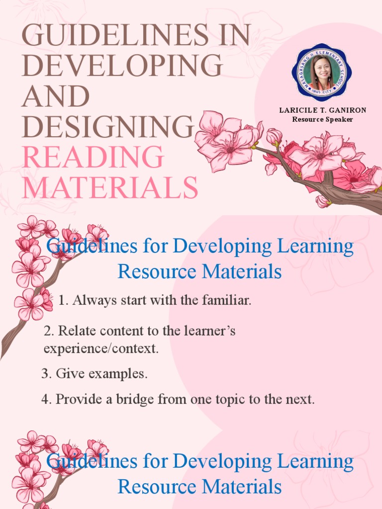 Guidelines in Designing A Reading Materials | Download Free PDF ...