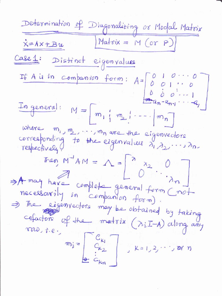 Modal Matrix Determination | PDF