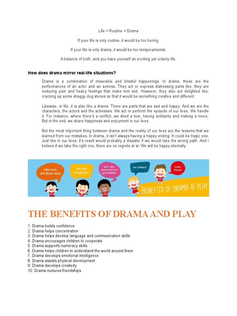 The Benefits of Drama and Play: How Does Drama Mirror Real-Life ...