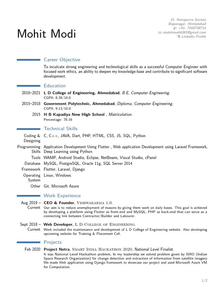 Mohit Modi: Career Objective | PDF | Computing | Software Development