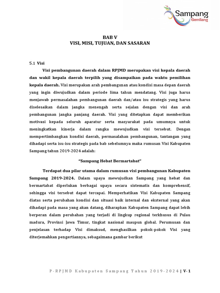 5 Bab V Visi Dan Misi Ranwal 25.05.2021 | PDF | Bisnis
