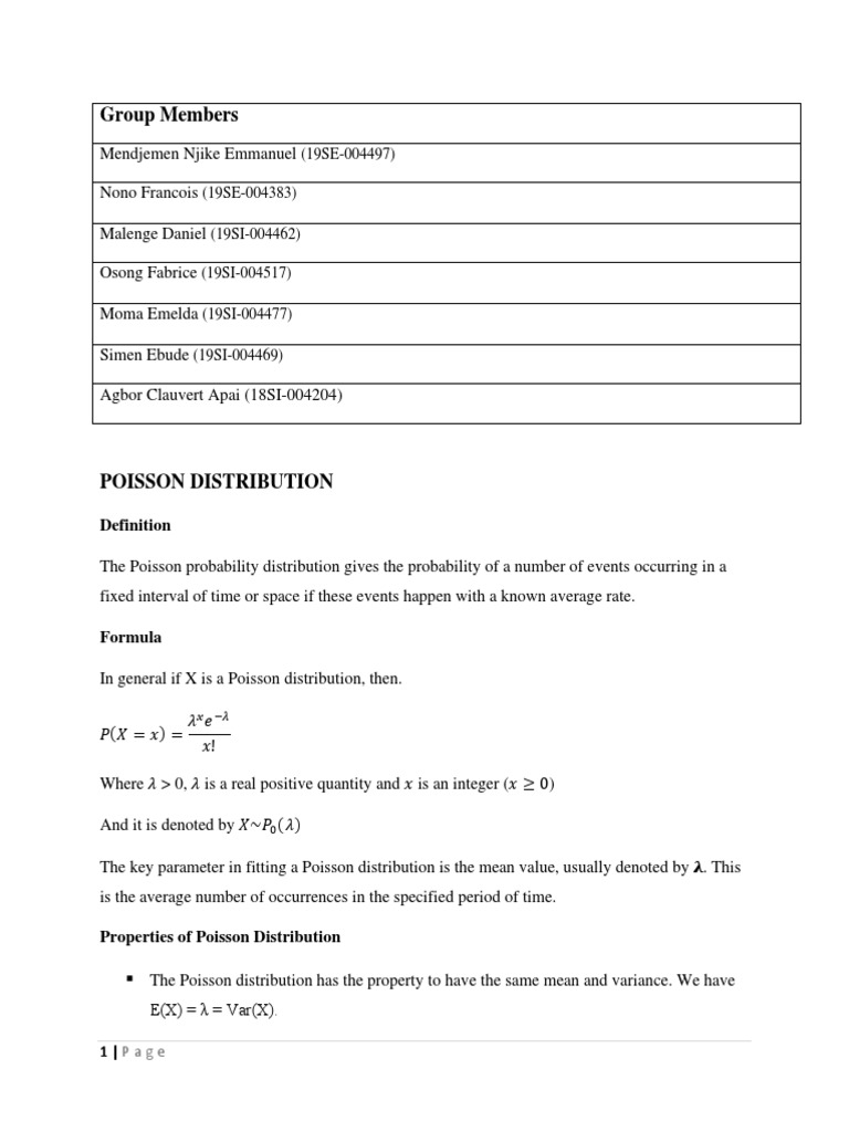 Poisson Distribution-1 | Download Free PDF | Teaching Mathematics ...