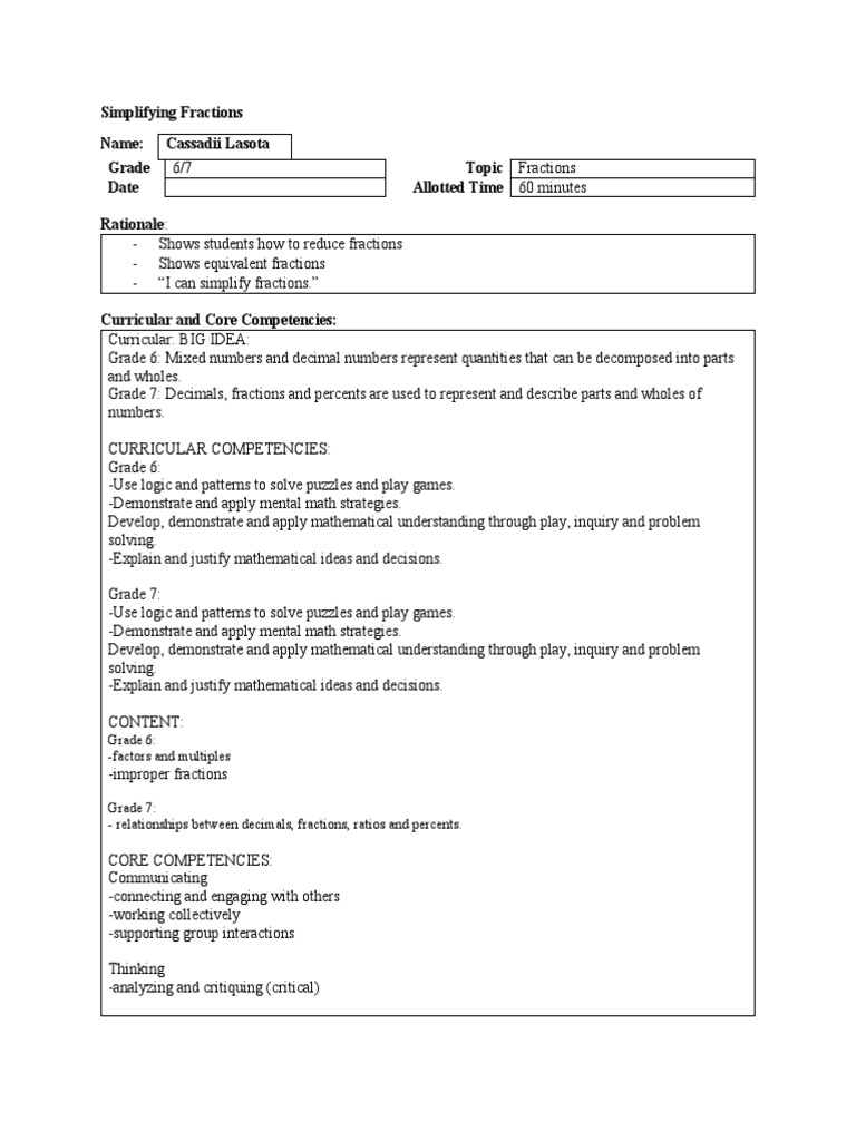Di In Lesson Plan PDF Teaching Education Theory