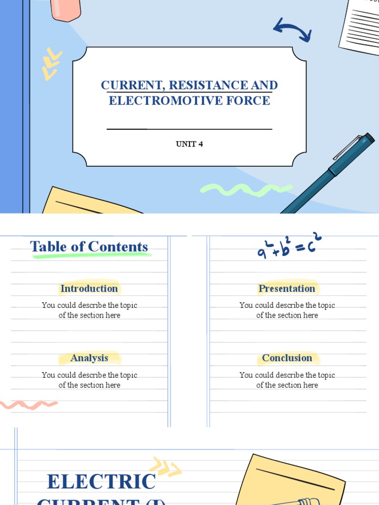 Current, Resistance and Electromotive Force: Unit 4 | PDF | Volt ...