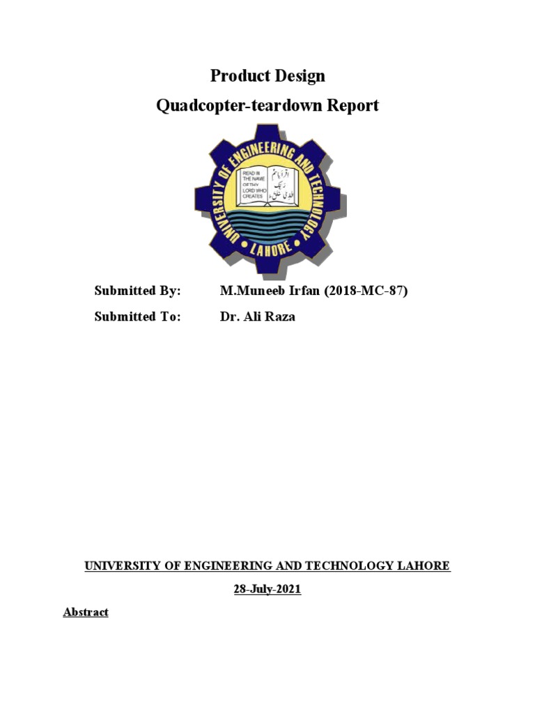 Teardown Report | PDF | Quadcopter | Helicopter Rotor