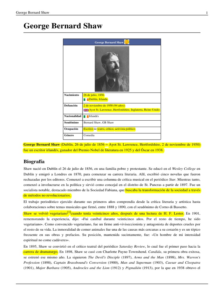 George Bernard Shaw | PDF | George Bernard Shaw