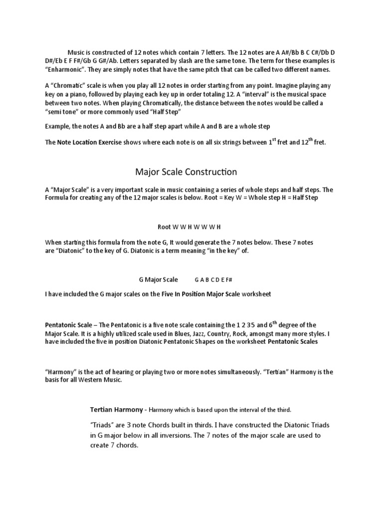 Major Scale Construction | PDF | Scale (Music) | Chord (Music)