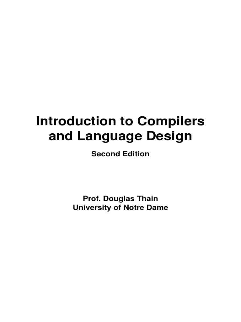 Introduction To Compilers and Language Design: Second Edition | PDF | Parsing | Programming Language
