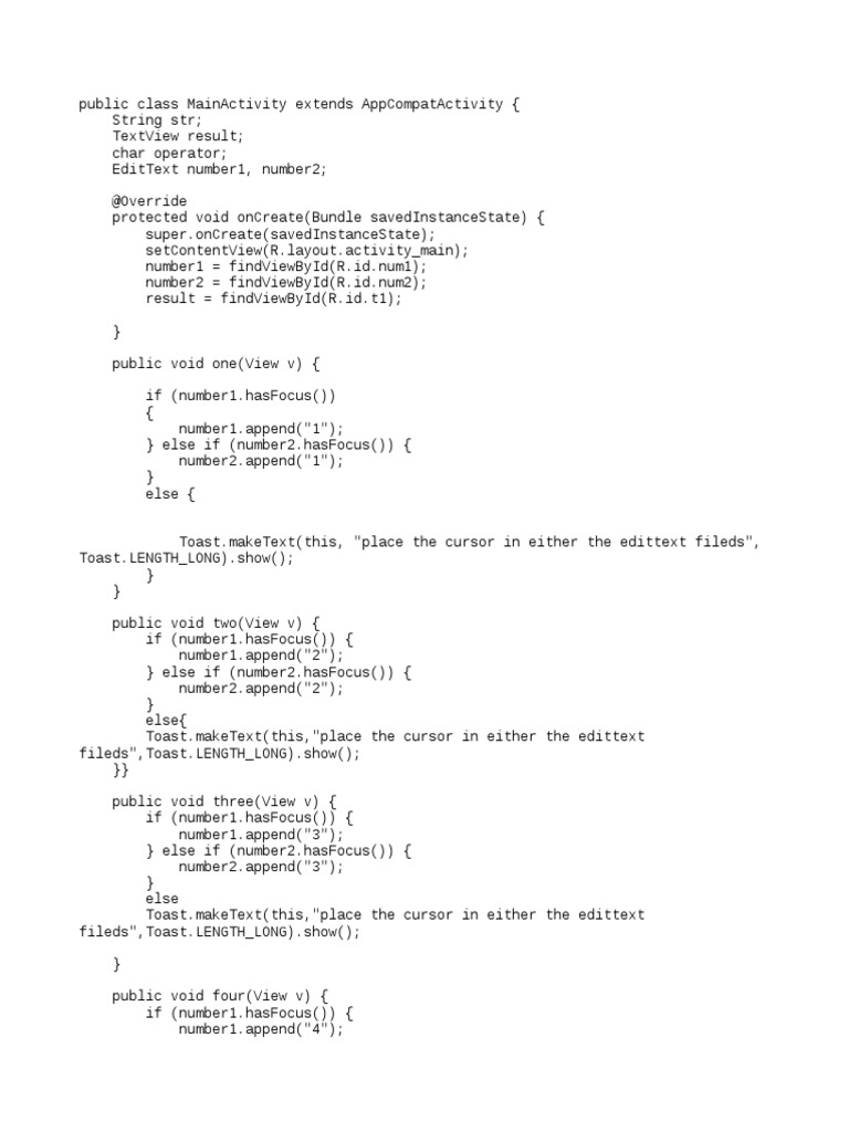 Mad Lab Calculator App Code | PDF | String (Computer Science) | Computing